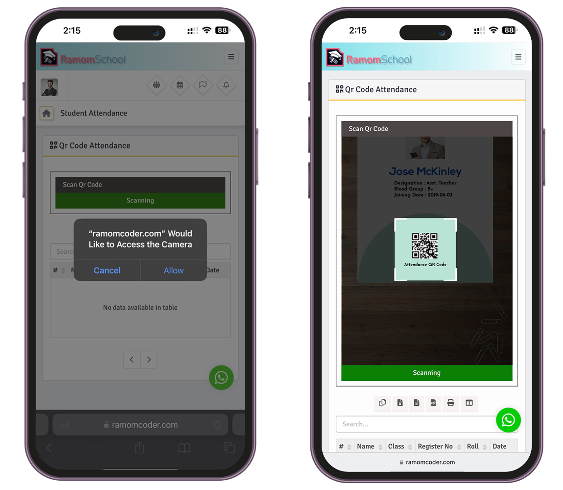 Ramom School QR Code Attendence by RamomCoder | CodeCanyon